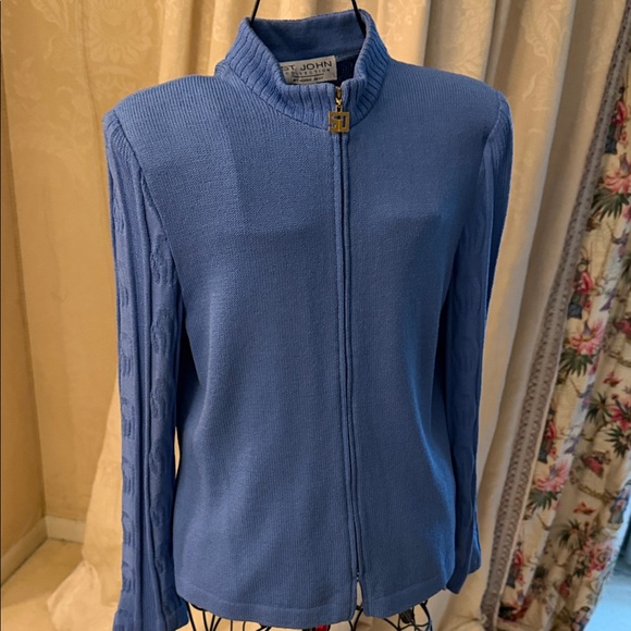 St. John | Jackets & Coats | St John Vibrant Blue Knit Jacket | Poshmark